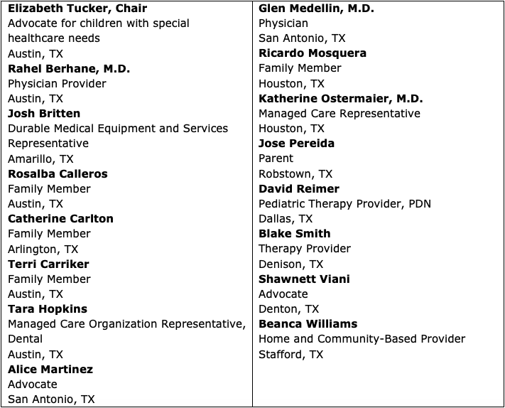 HHSC: STAR Kids Managed Care Advisory Committee – Texas Insight